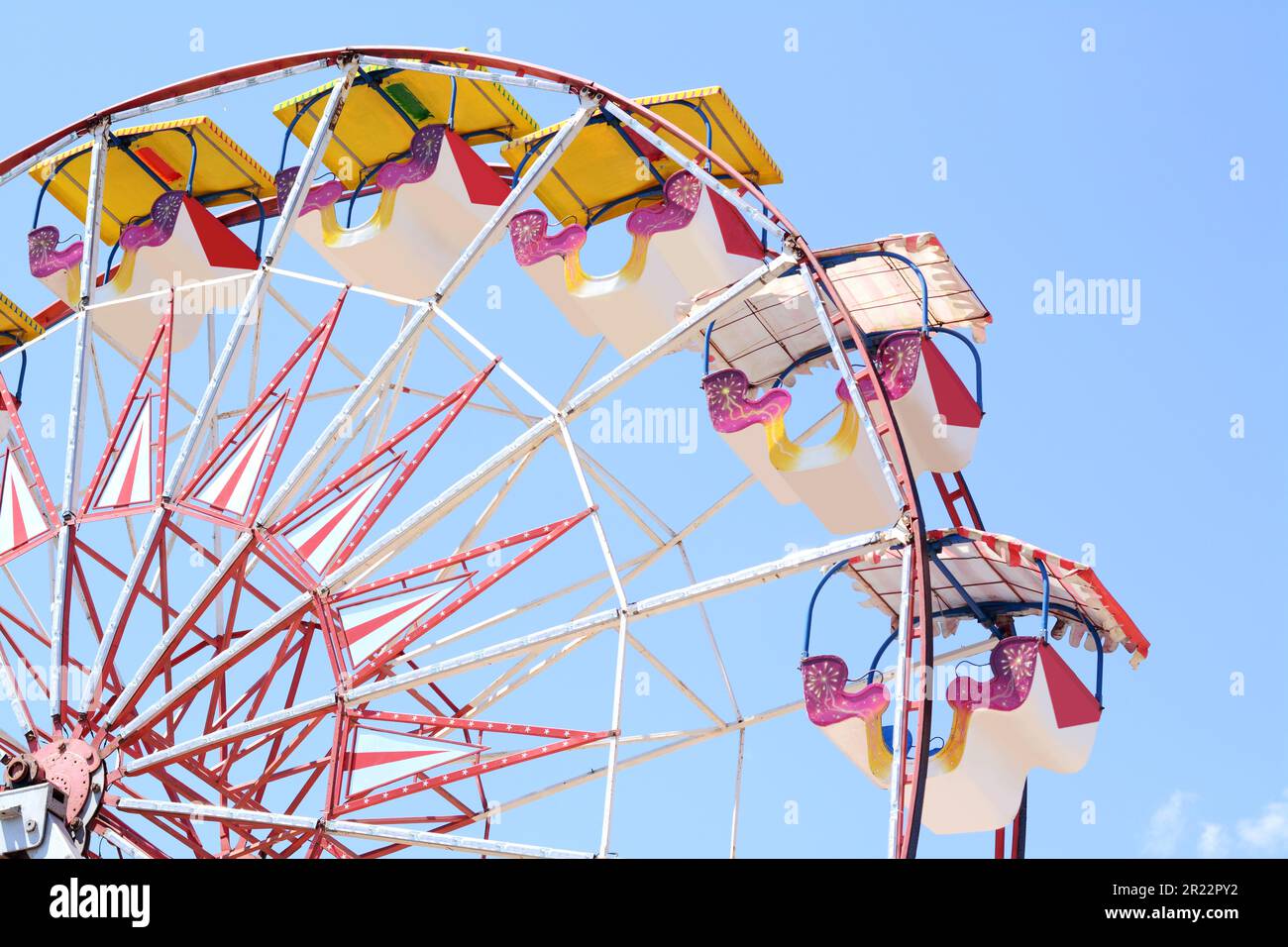 Large empty observation wheel against blue sky Stock Photo - Alamy