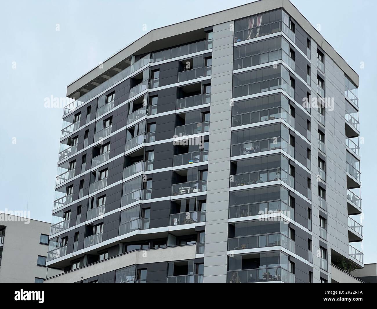 Exterior of beautiful residential building with balconies Stock Photo ...
