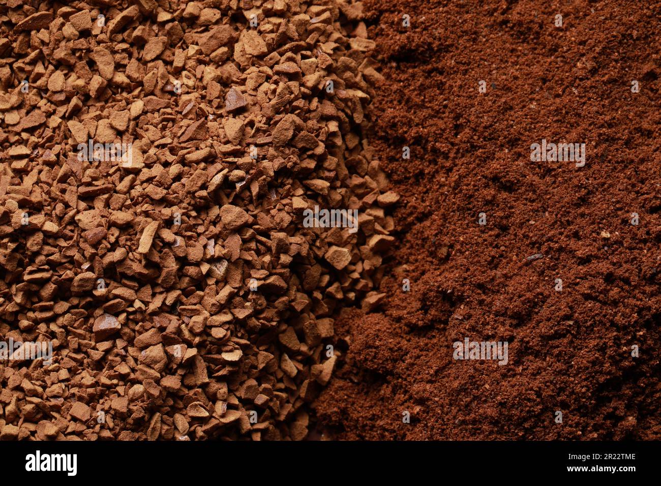 Different types of coffee as background, top view Stock Photo - Alamy