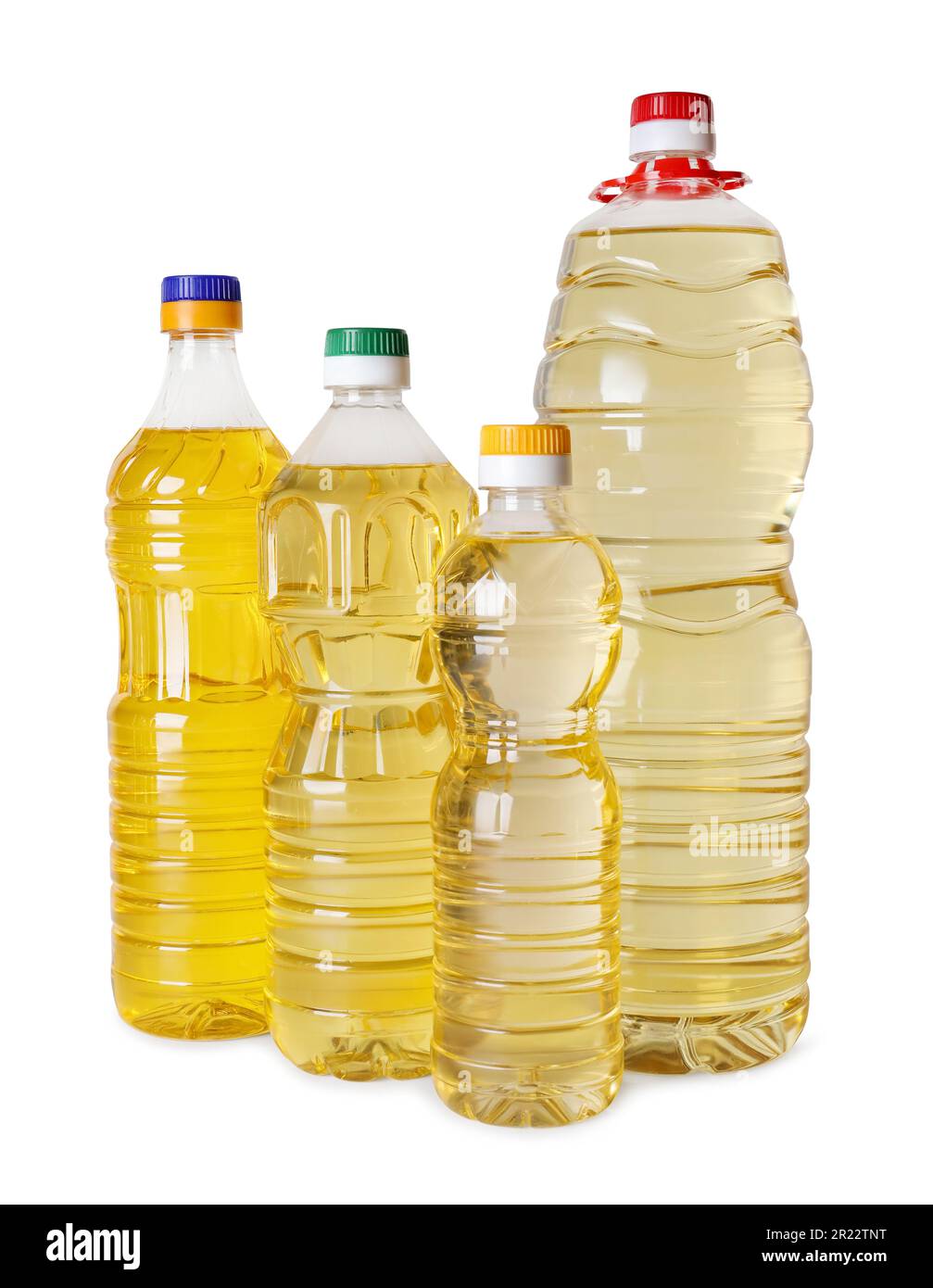 Bottles of cooking oil on white background Stock Photo - Alamy