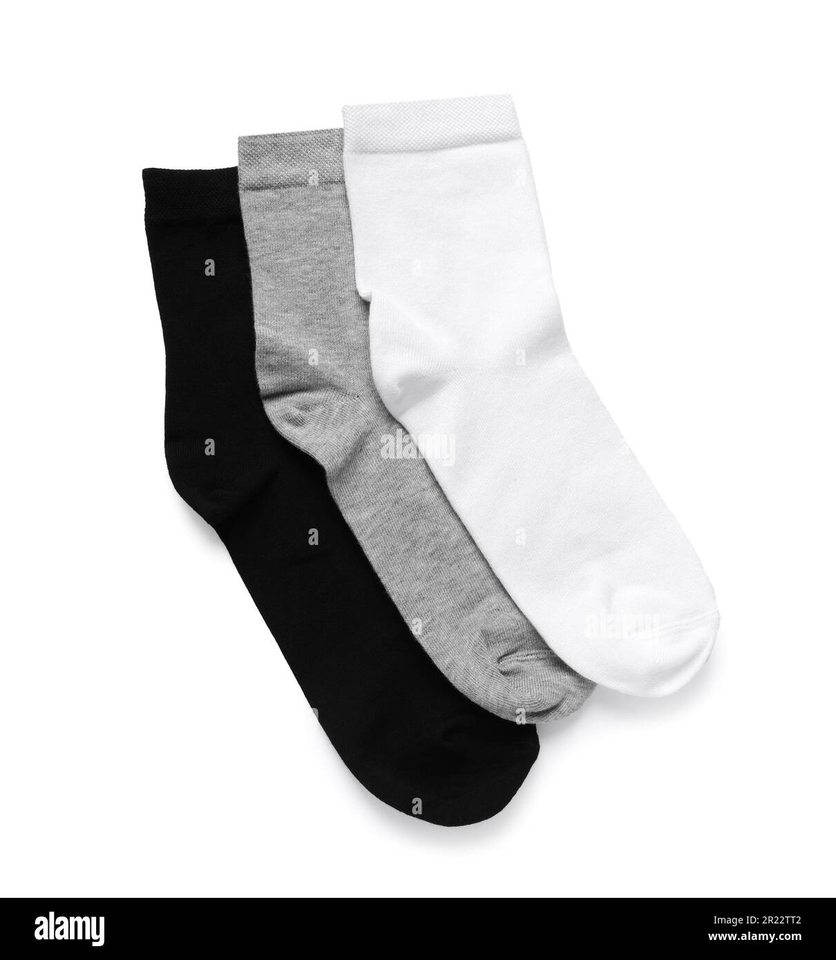 Different socks isolated on white, top view Stock Photo - Alamy