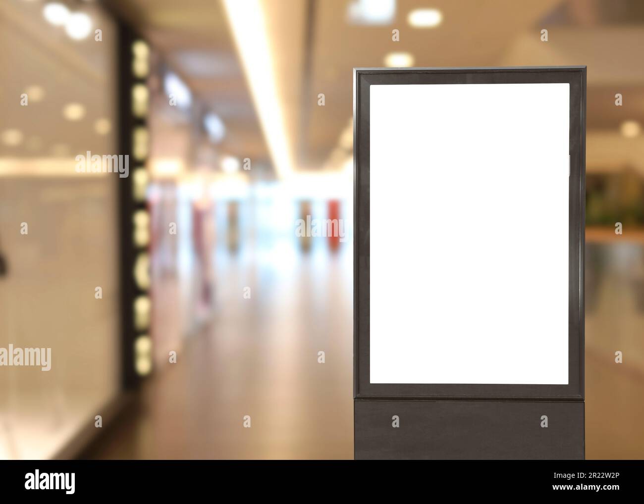Blank advertising board in shopping mall. Mockup for design Stock Photo ...