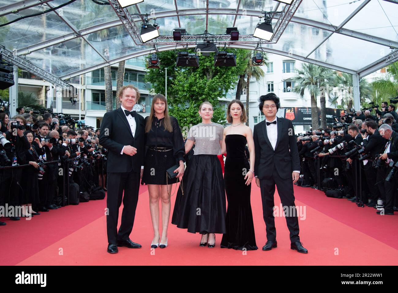 Cannes, France. 16th May, 2023. John C. Reilly, Alice Winocour, Emilie ...