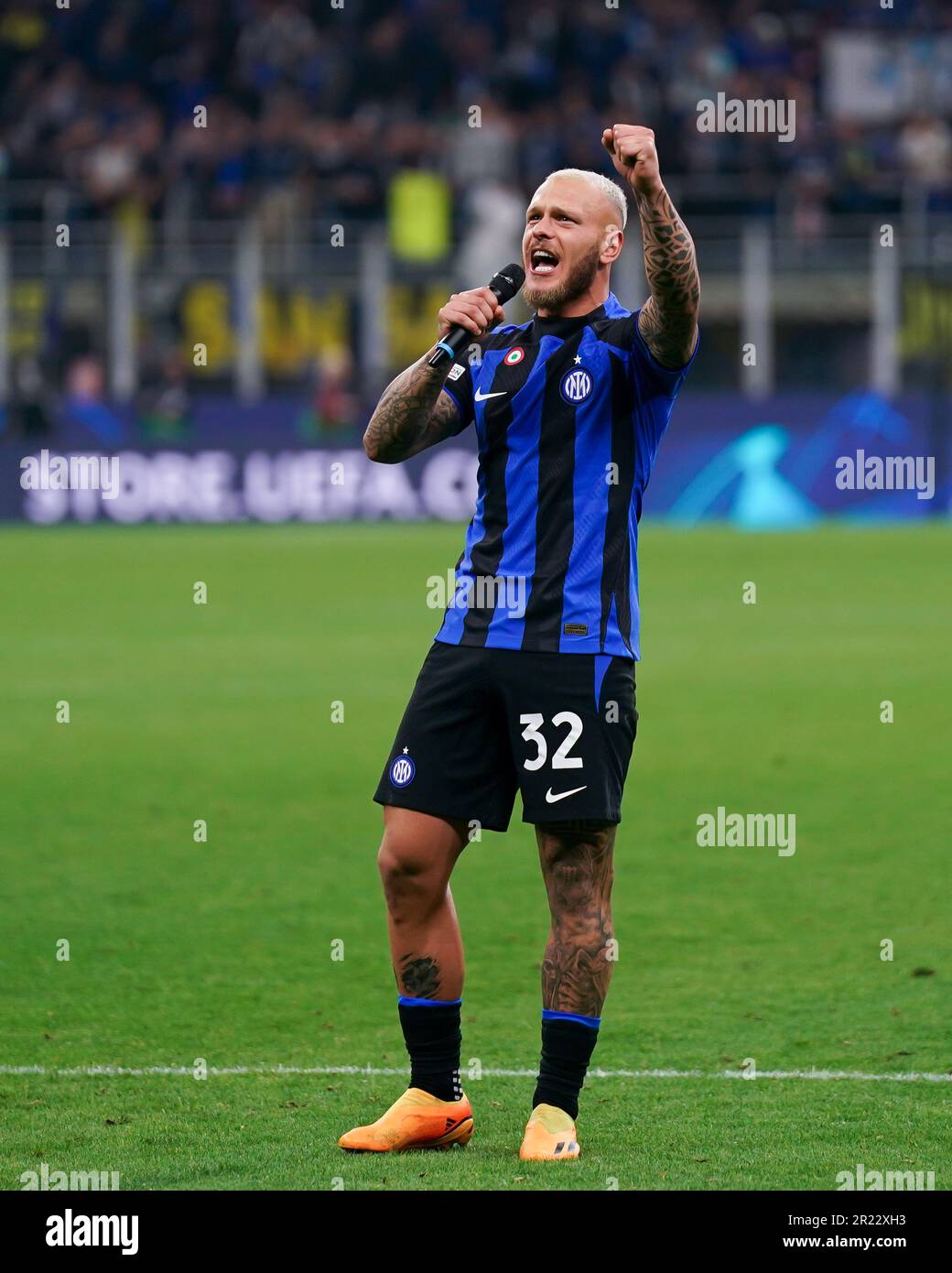 Milan, Italy. 16th May, 2023. Milan, Italy, May 16th 2023: Federico Dimarco (32 Inter ...