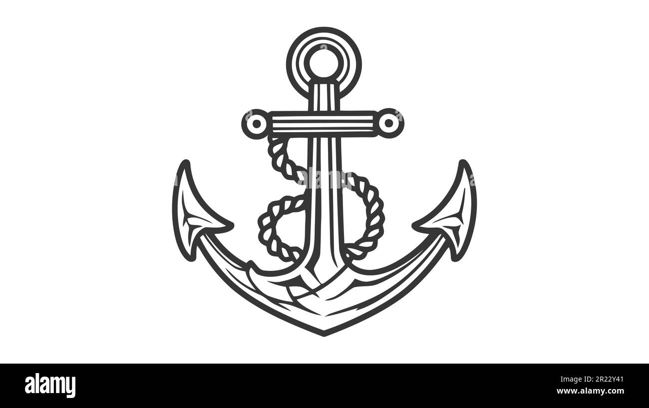 Anchor vector icon logo boat symbol pirate helm Nautical maritime ...