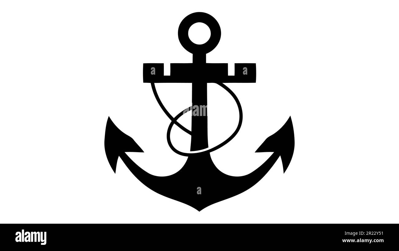 Anchor vector icon logo boat symbol pirate helm Nautical maritime ...