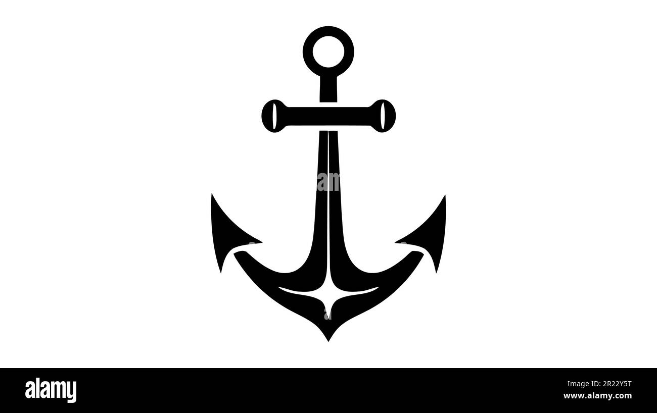 Anchor vector icon logo boat symbol pirate helm Nautical maritime ...