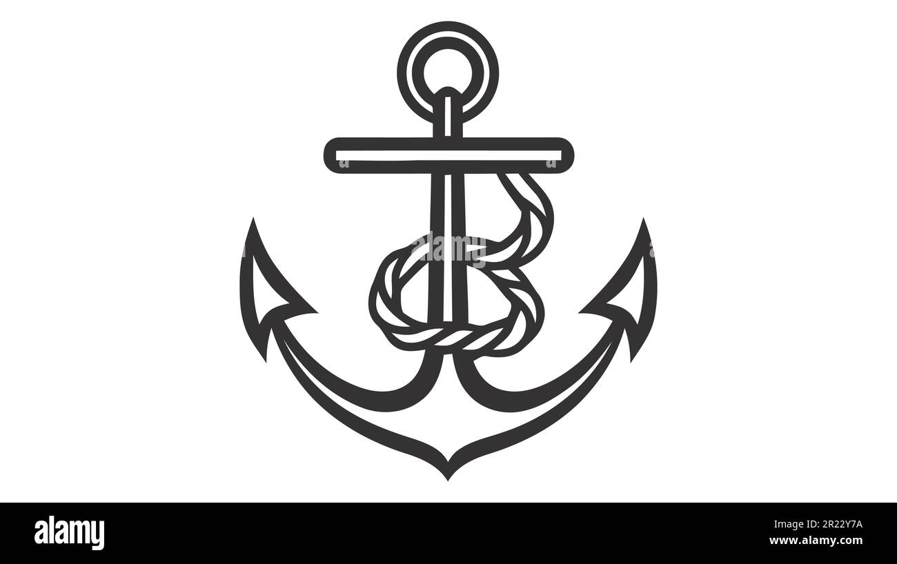 Anchor vector icon logo boat symbol pirate helm Nautical maritime ...