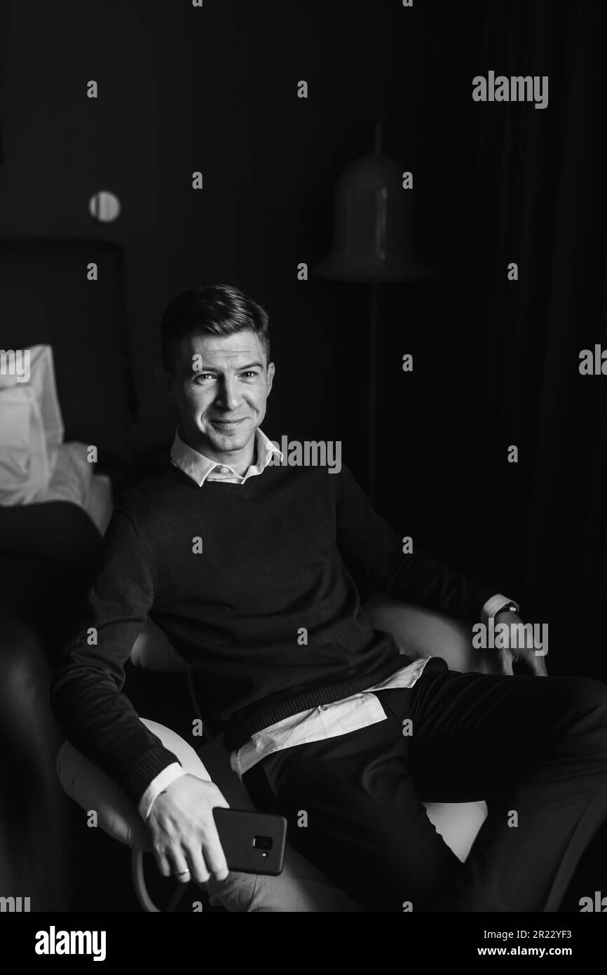 Fashion men studio Black and White Stock Photos & Images - Alamy