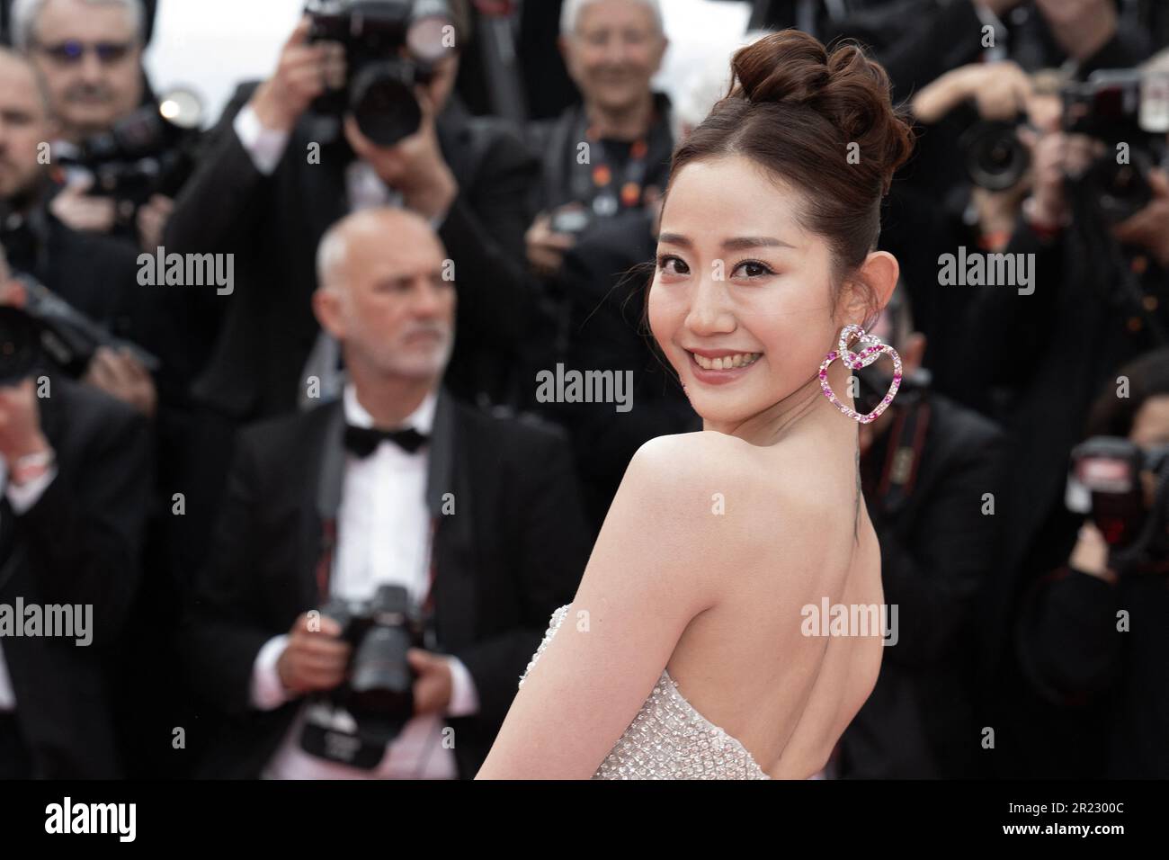 Cannes, France. 17th May, 2023. Guan Xiaotong attends the screening of ...