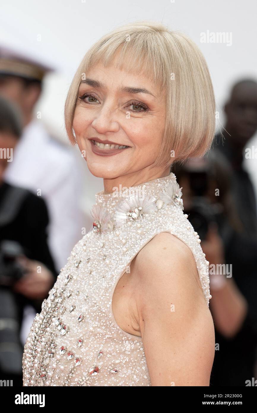Cannes, France. 17th May, 2023. Maria de Medeiros attends the screening ...
