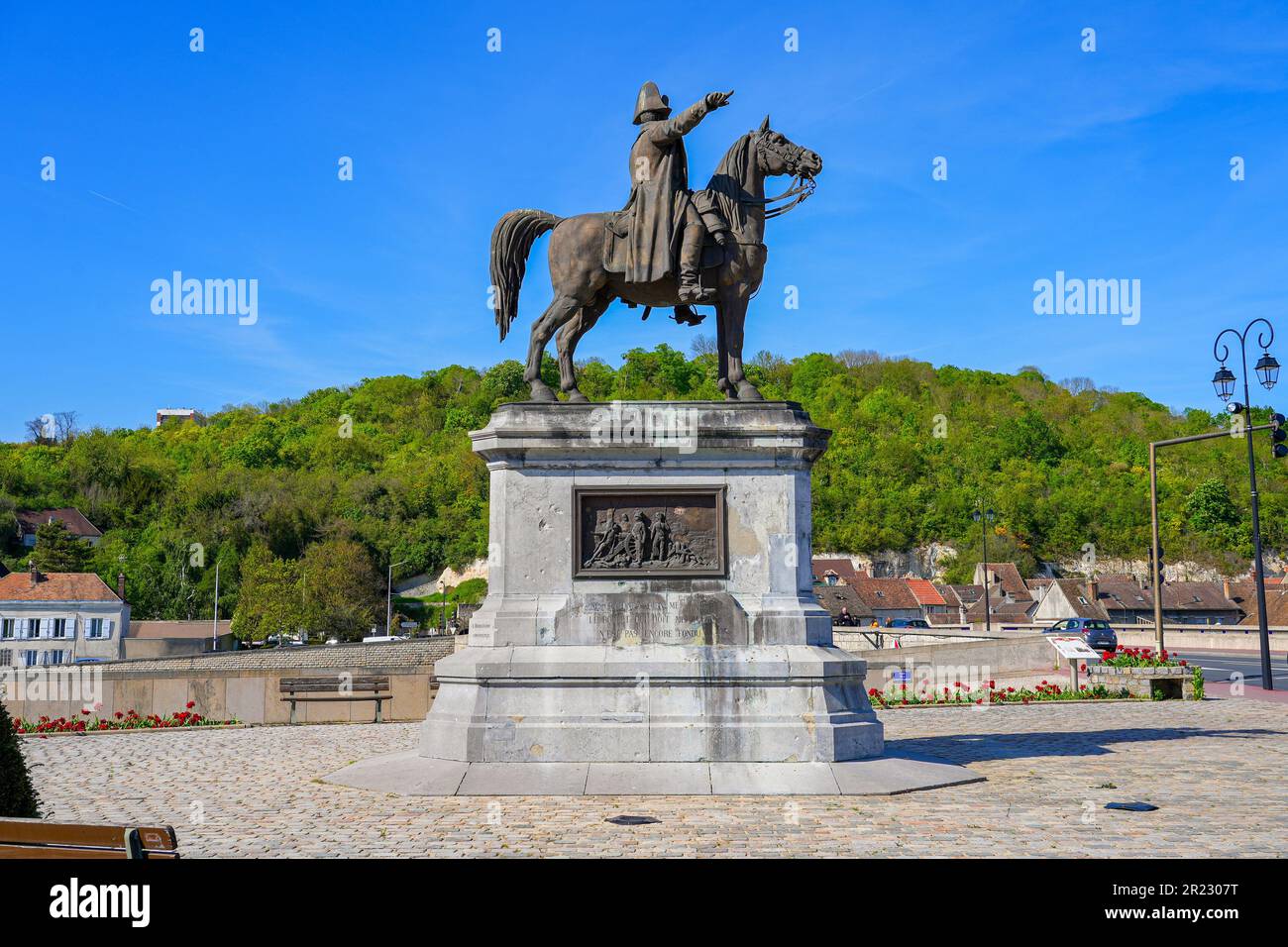 Equestrian statue of Napoleon on the Legion of Honor Square in the town ...