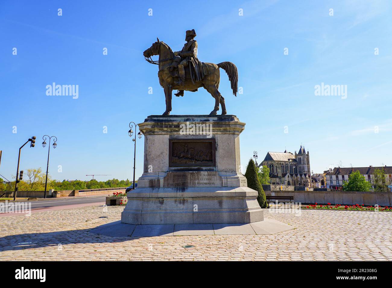 Equestrian statue of Napoleon on the Legion of Honor Square in the town ...