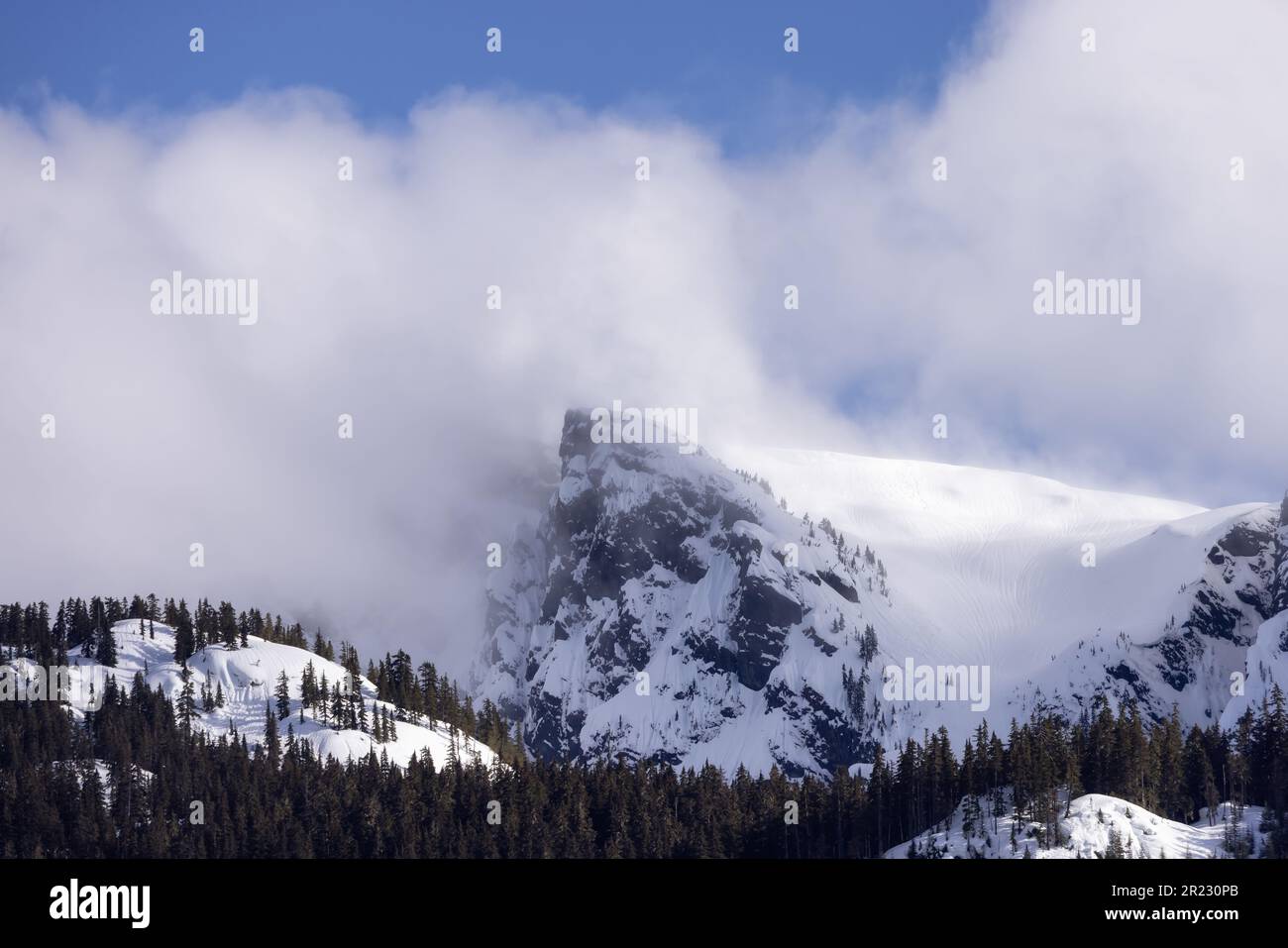 Sky Pilot Mountain covered in Snow. Canadian Landscape Nature ...