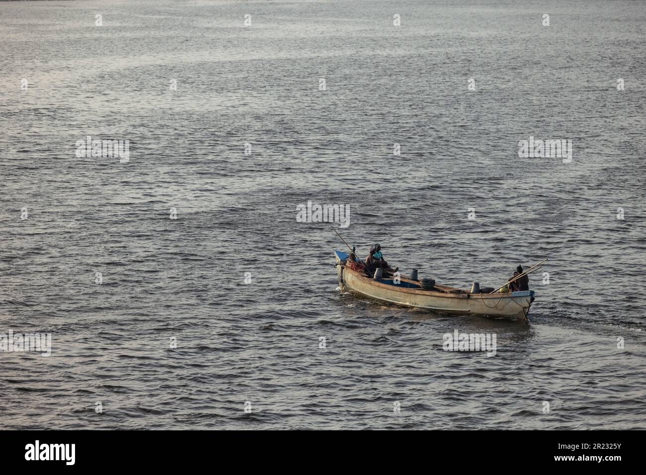 India, Kerala state, 22 January 2023: A fishing boat against the ...
