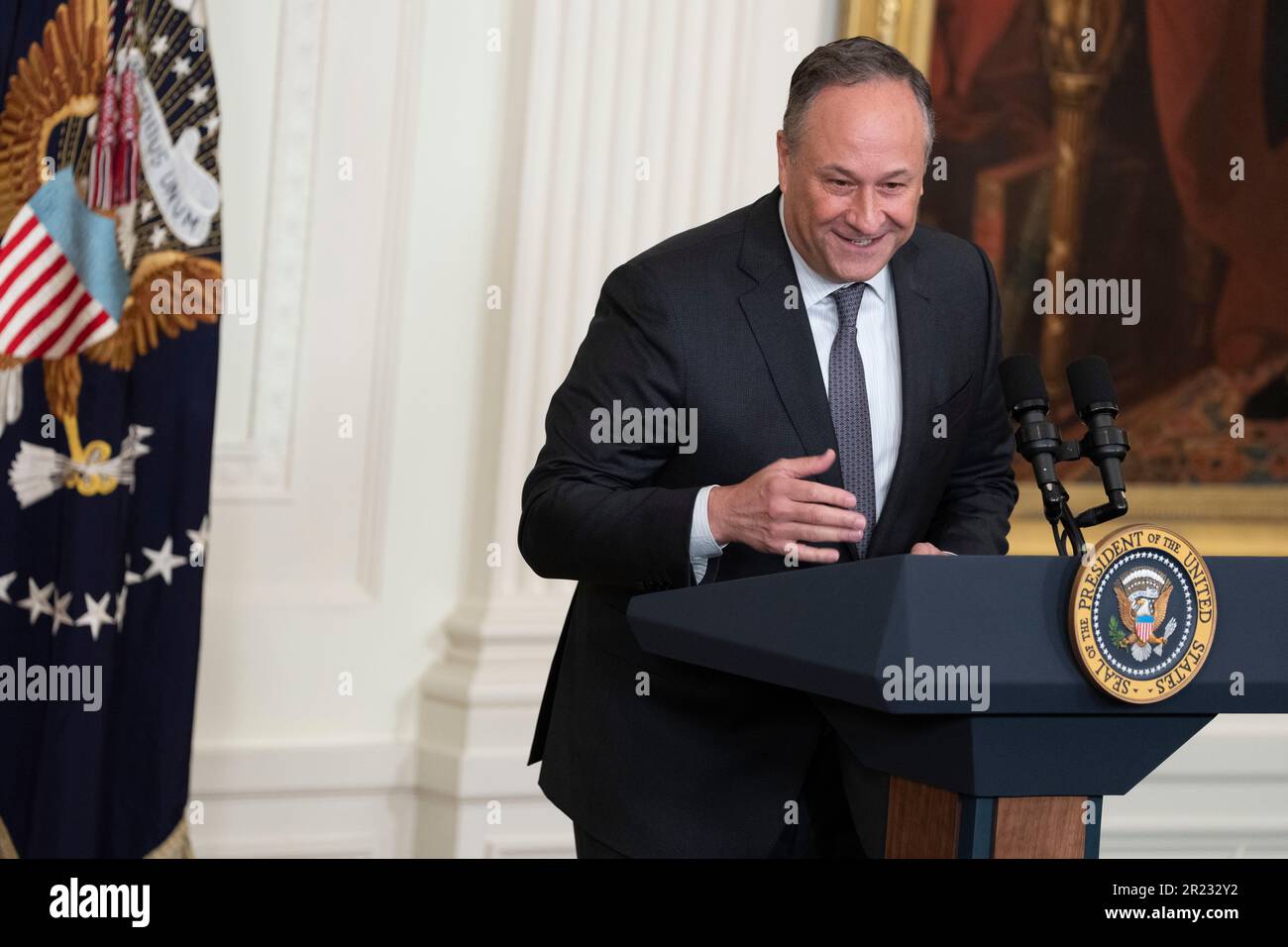 Second Gentleman Doug Emhoff speaks at an Jewish American Heritage ...