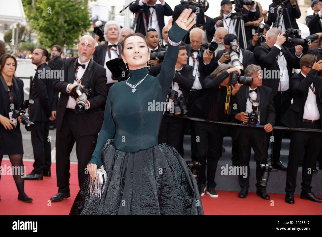 Cannes, France. 16th May, 2023. Gong Li walk the first red carpet of ...
