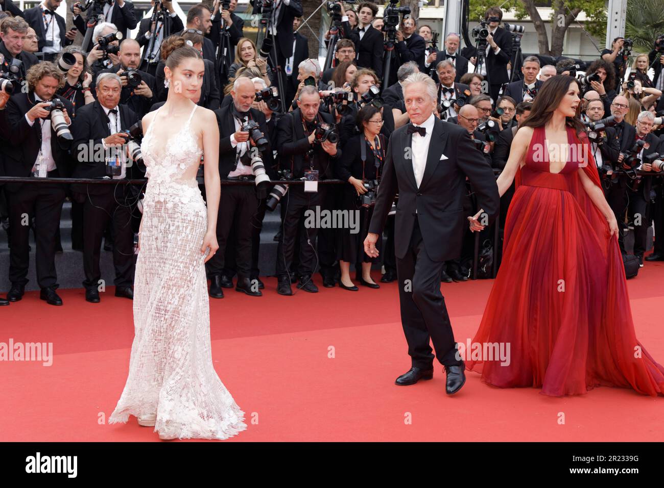 Cannes, France. 16th May, 2023. Carys Zeta-Douglas, Michael Douglas and ...