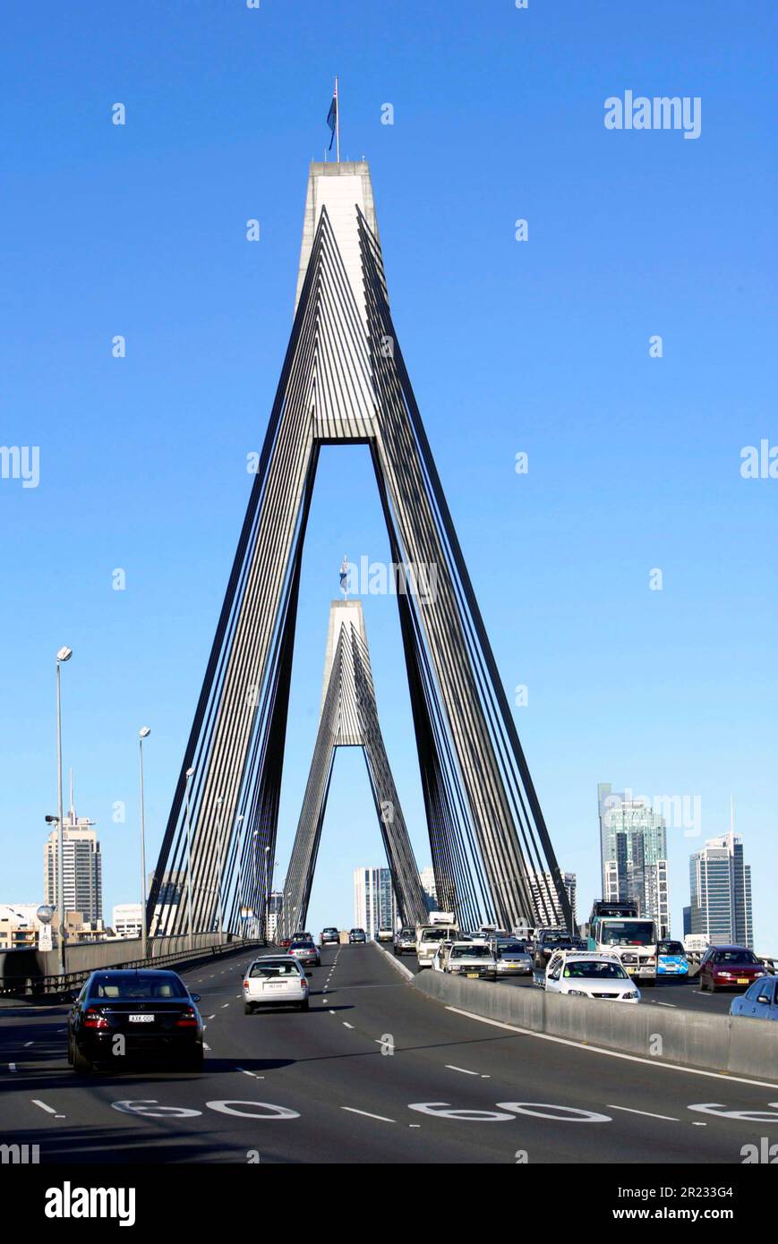 The Anzac Bridge in Sydney, Australia, with traffic Stock Photo - Alamy