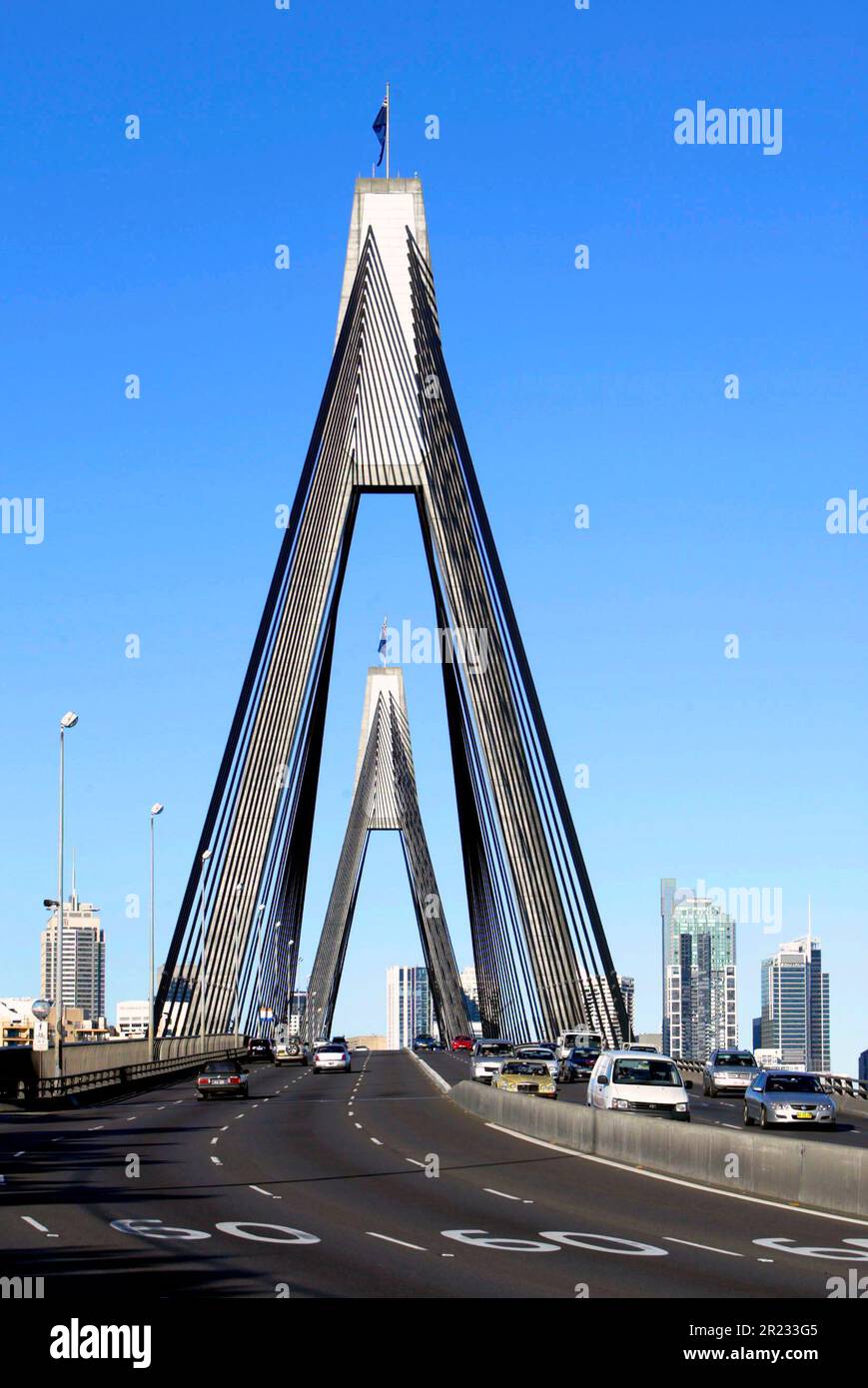 The Anzac Bridge in Sydney, Australia, with traffic Stock Photo - Alamy