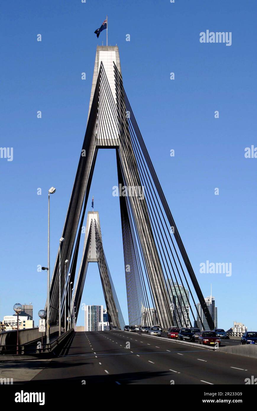 The Anzac Bridge in Sydney, Australia, with traffic Stock Photo - Alamy
