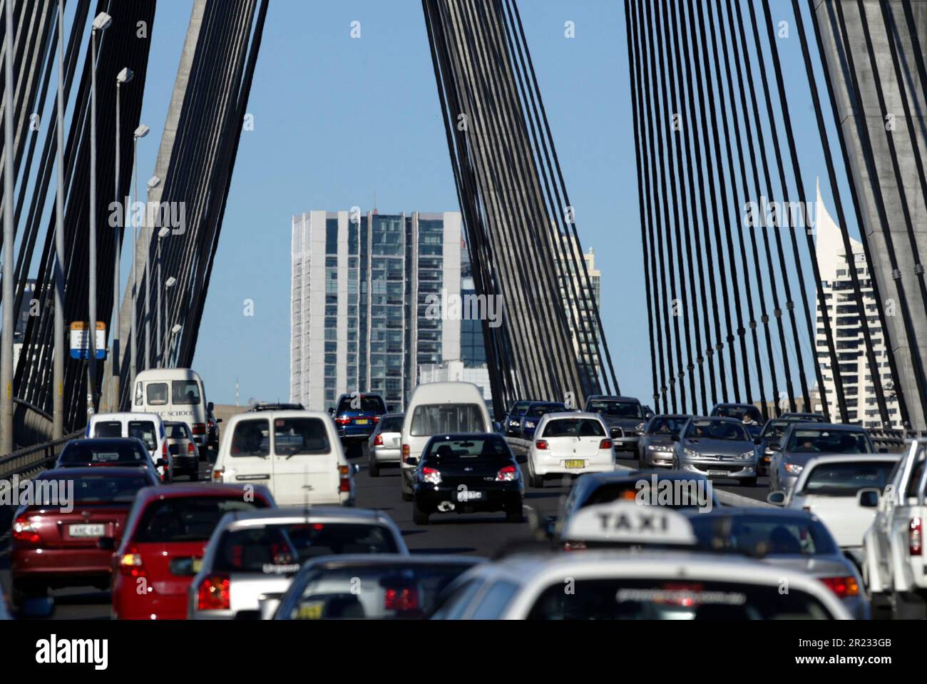 The Anzac Bridge in Sydney, Australia, with traffic Stock Photo - Alamy