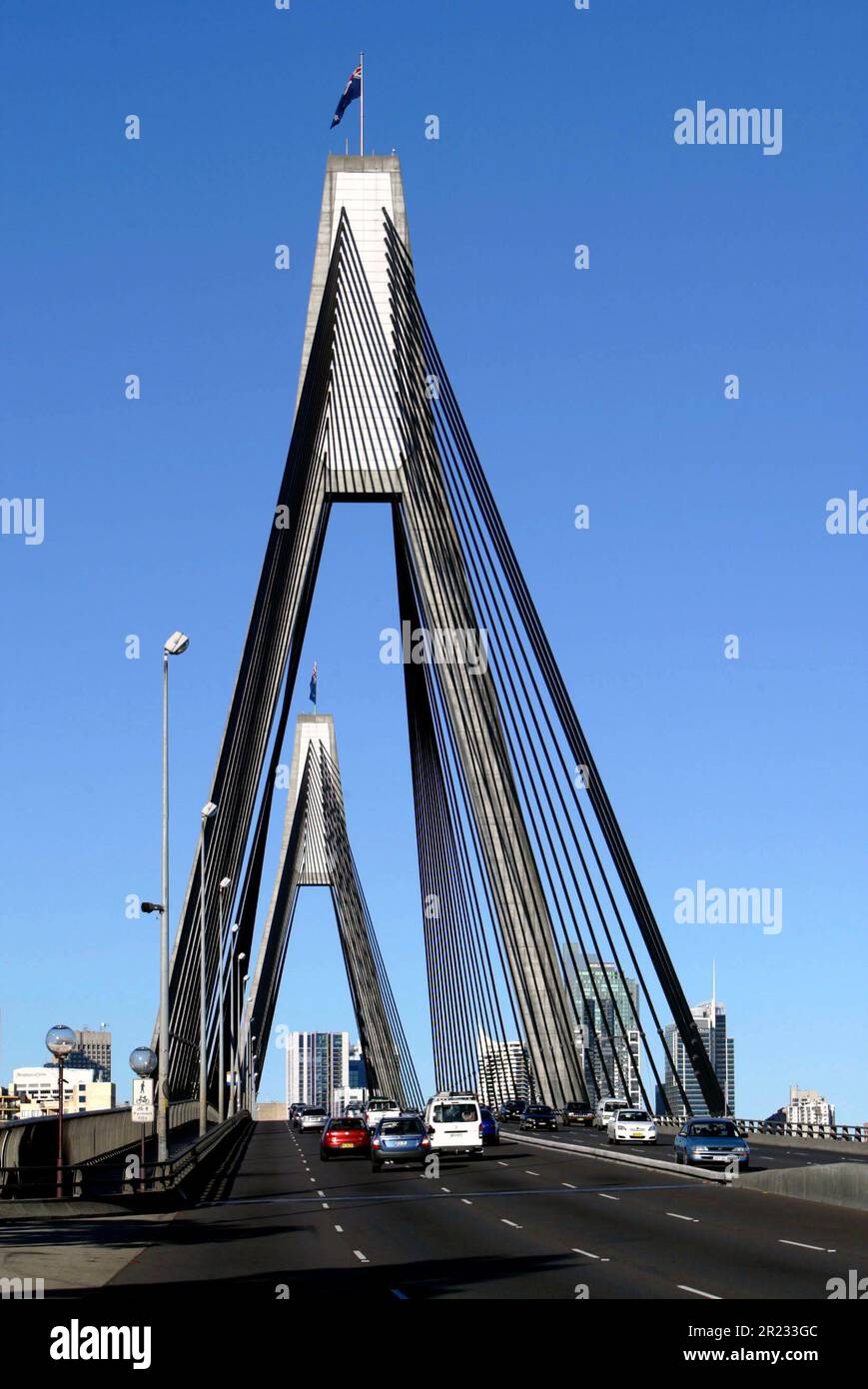 The Anzac Bridge in Sydney, Australia, with traffic Stock Photo - Alamy