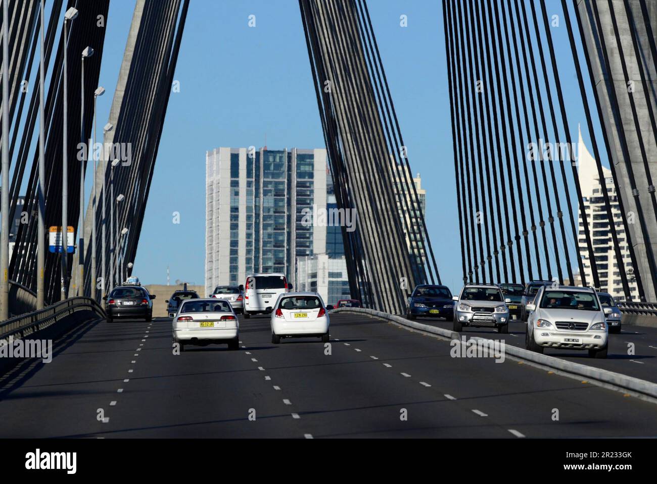 The Anzac Bridge in Sydney, Australia, with traffic Stock Photo - Alamy