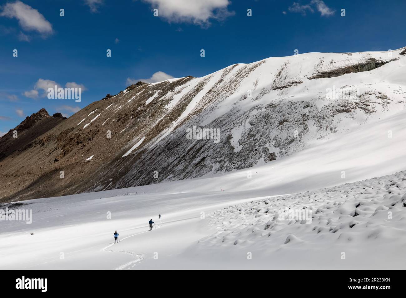 Group of Mountaineer Walking on Kailash Mountain Terrain Several ...