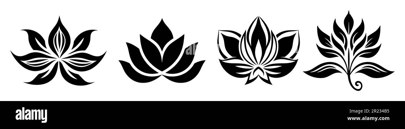 Icon set of flower. Editable vector pictograms isolated on a white ...