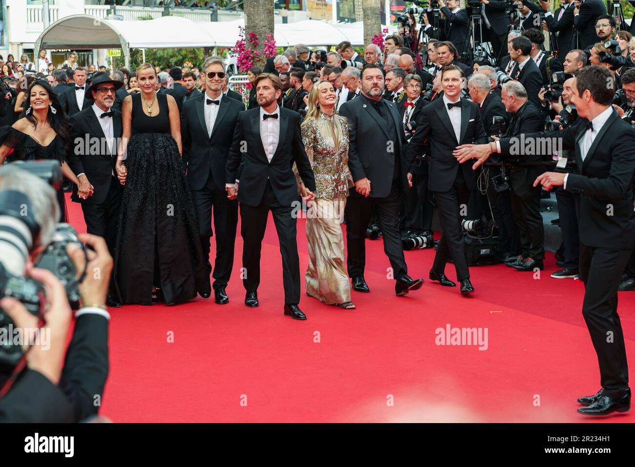 Cannes, France. 16th May, 2023. CANNES - MAY 16:Members of the Jury Rungano Nyoni, Maryam ...