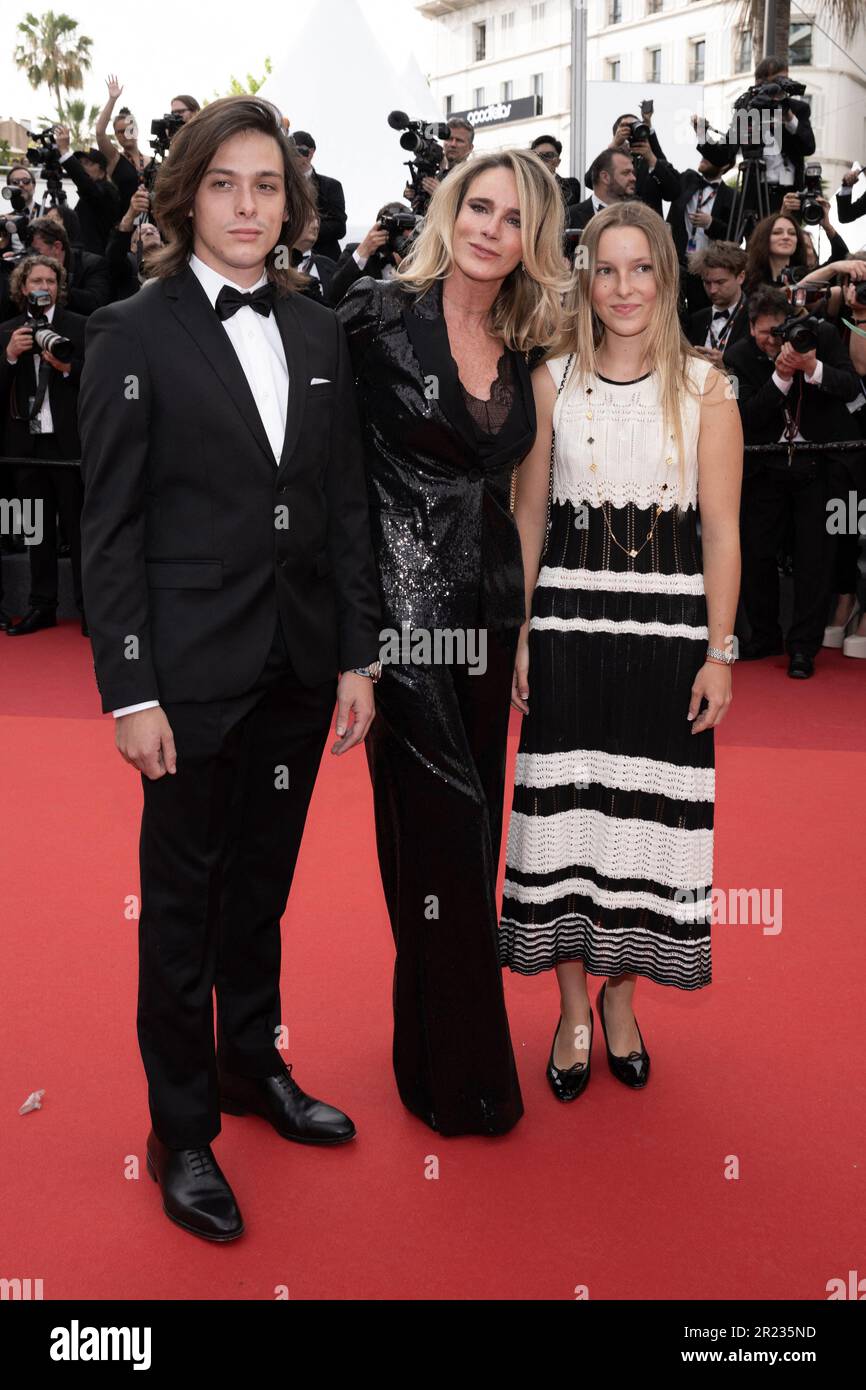 Cannes, France. 17th May, 2023. Geraldine Danon and kids attend the ...