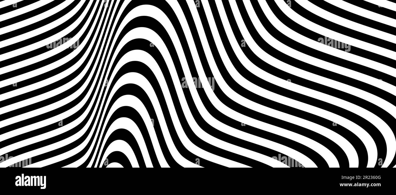 Optical illusion background. Black and white abstract spinning ...