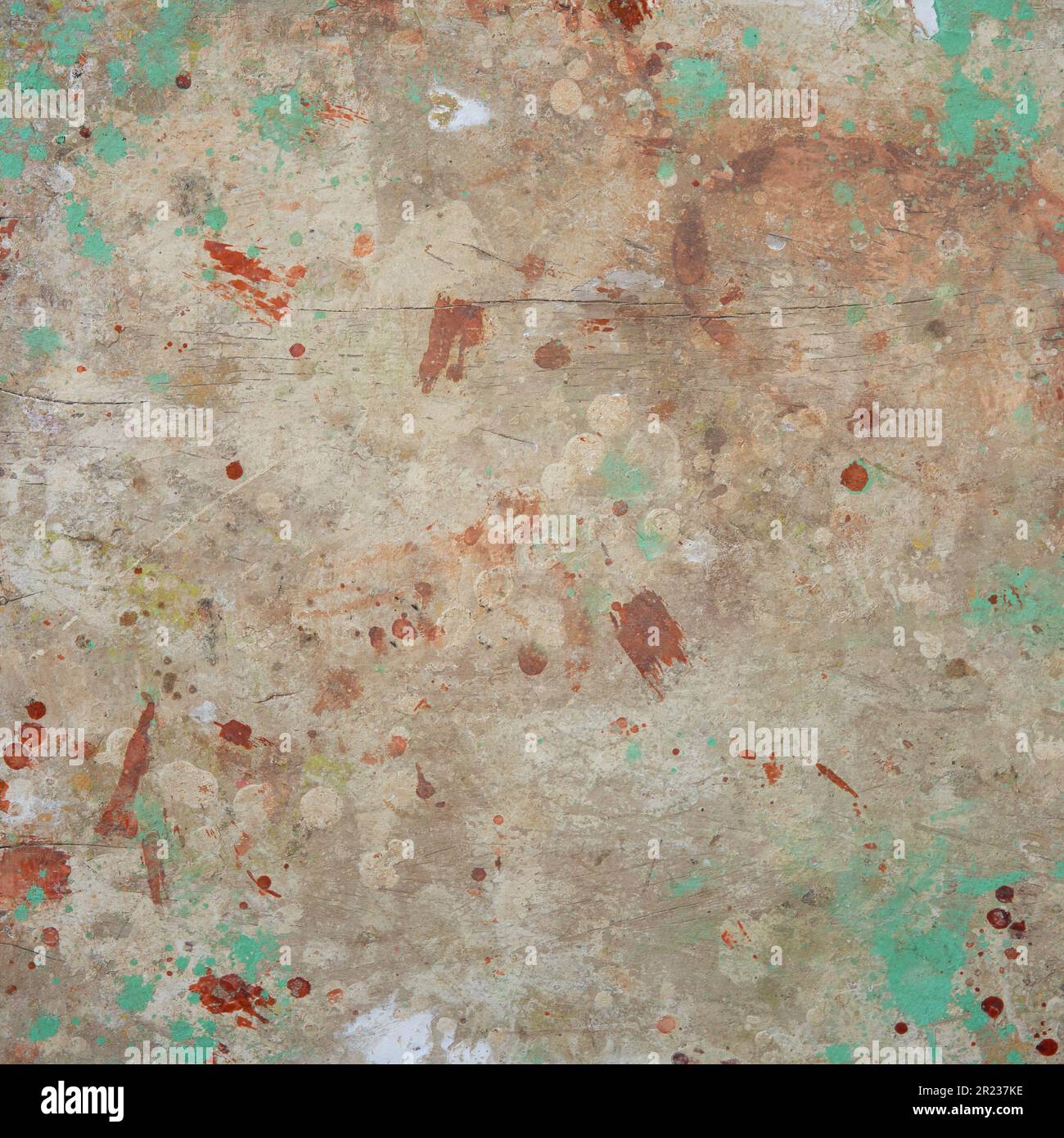 surface of dirty old wooden table top, distressed scratched and paint ...