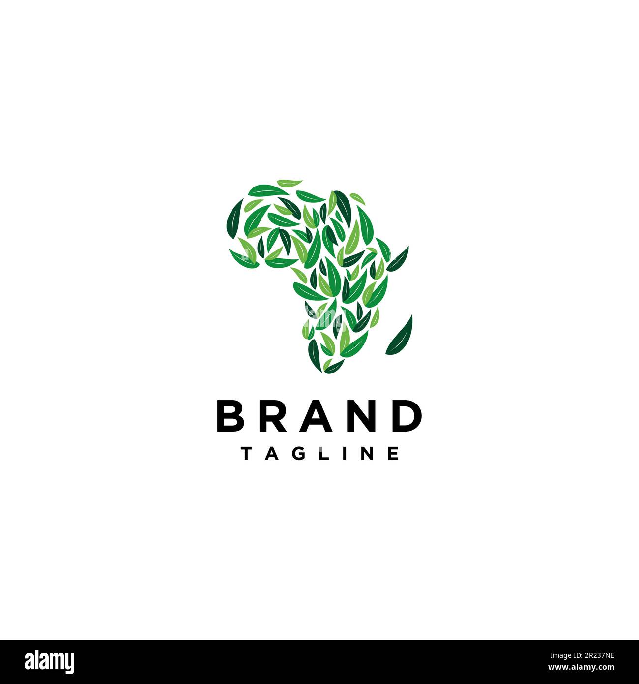 Creative Logo Concept Arranges Leaves Into the African Continent. A ...
