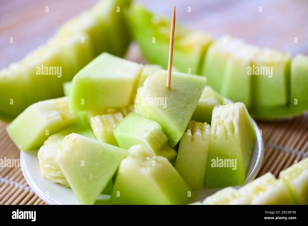 cantaloupe thai slice fruit for health green cantaloupe thailand, cantaloupe melon on wooden ...