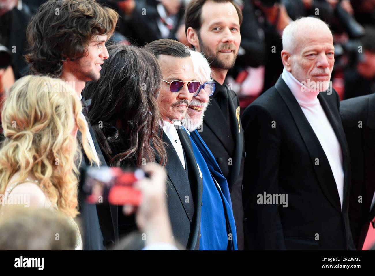 Cannes, France. 16th May, 2023. Pauline Pollman, Maiwenn, Diego Le Fur ...