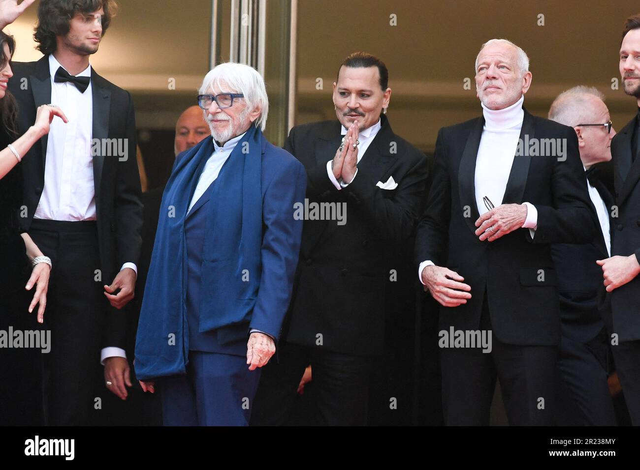 Cannes, France. 16th May, 2023. Pauline Pollman, Maiwenn, Diego Le Fur ...