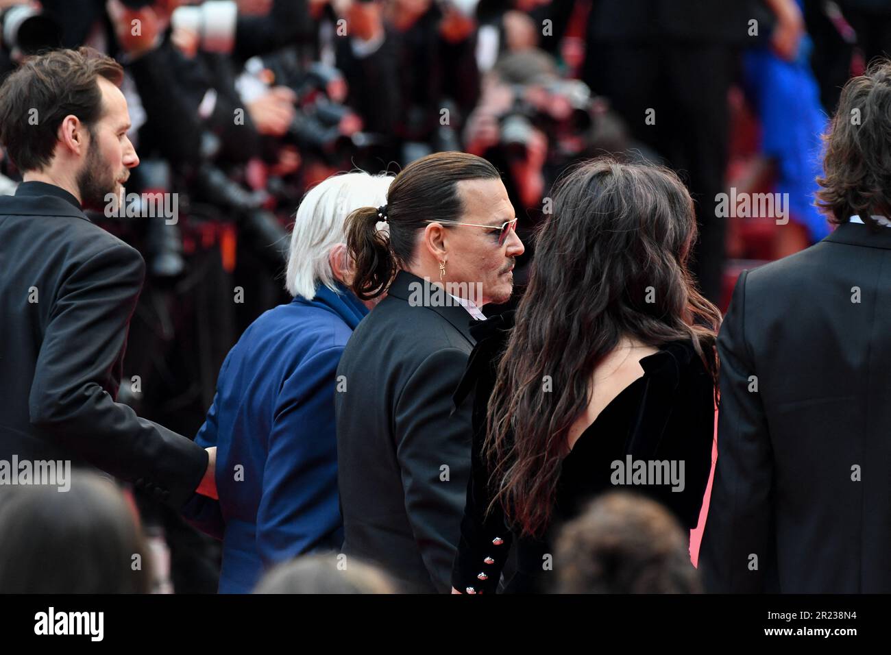 Cannes, France. 16th May, 2023. Pauline Pollman, Maiwenn, Diego Le Fur ...