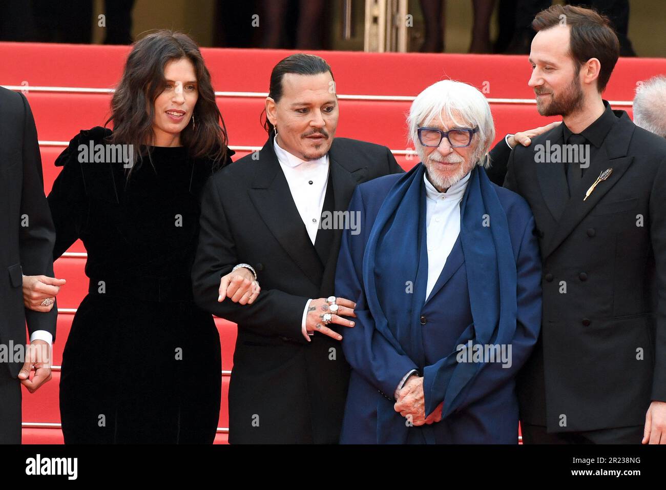 Cannes, France. 16th May, 2023. Pauline Pollman, Maiwenn, Diego Le Fur ...