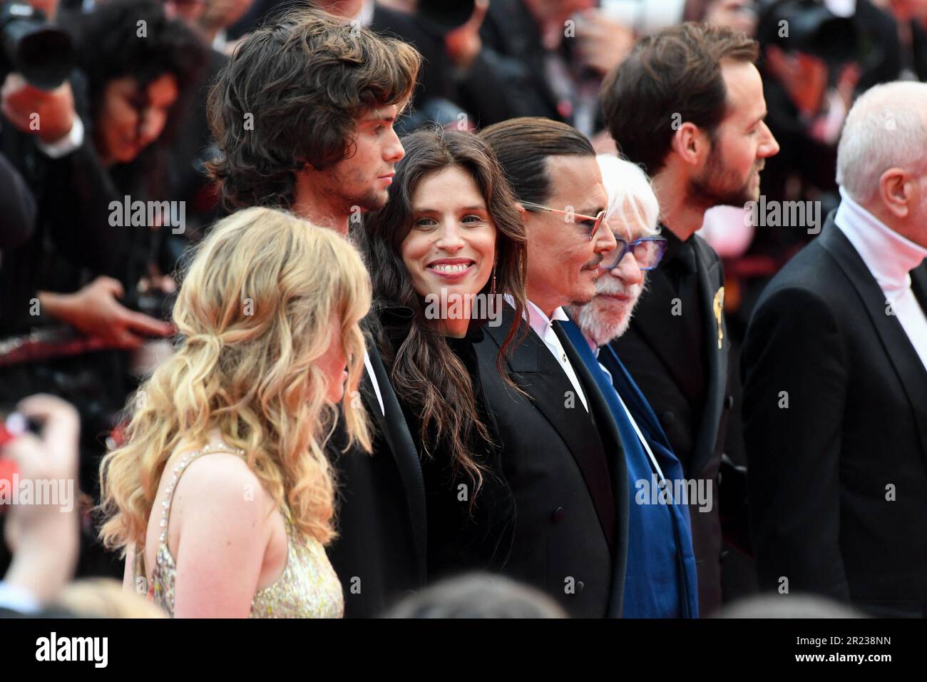 Cannes, France. 16th May, 2023. Pauline Pollman, Maiwenn, Diego Le Fur ...