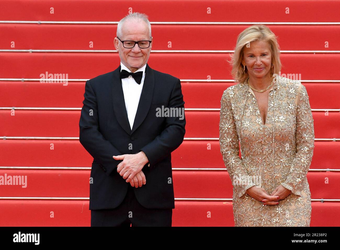 Cannes, France. 16th May, 2023. Pauline Pollman, Maiwenn, Diego Le Fur ...