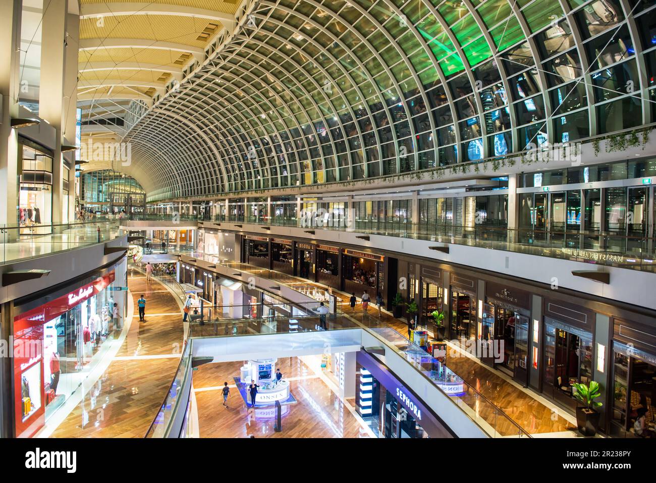 SINGAPORE - OCT, 27 2014: Shopping mall at Marina Bay Sands Resort in ...