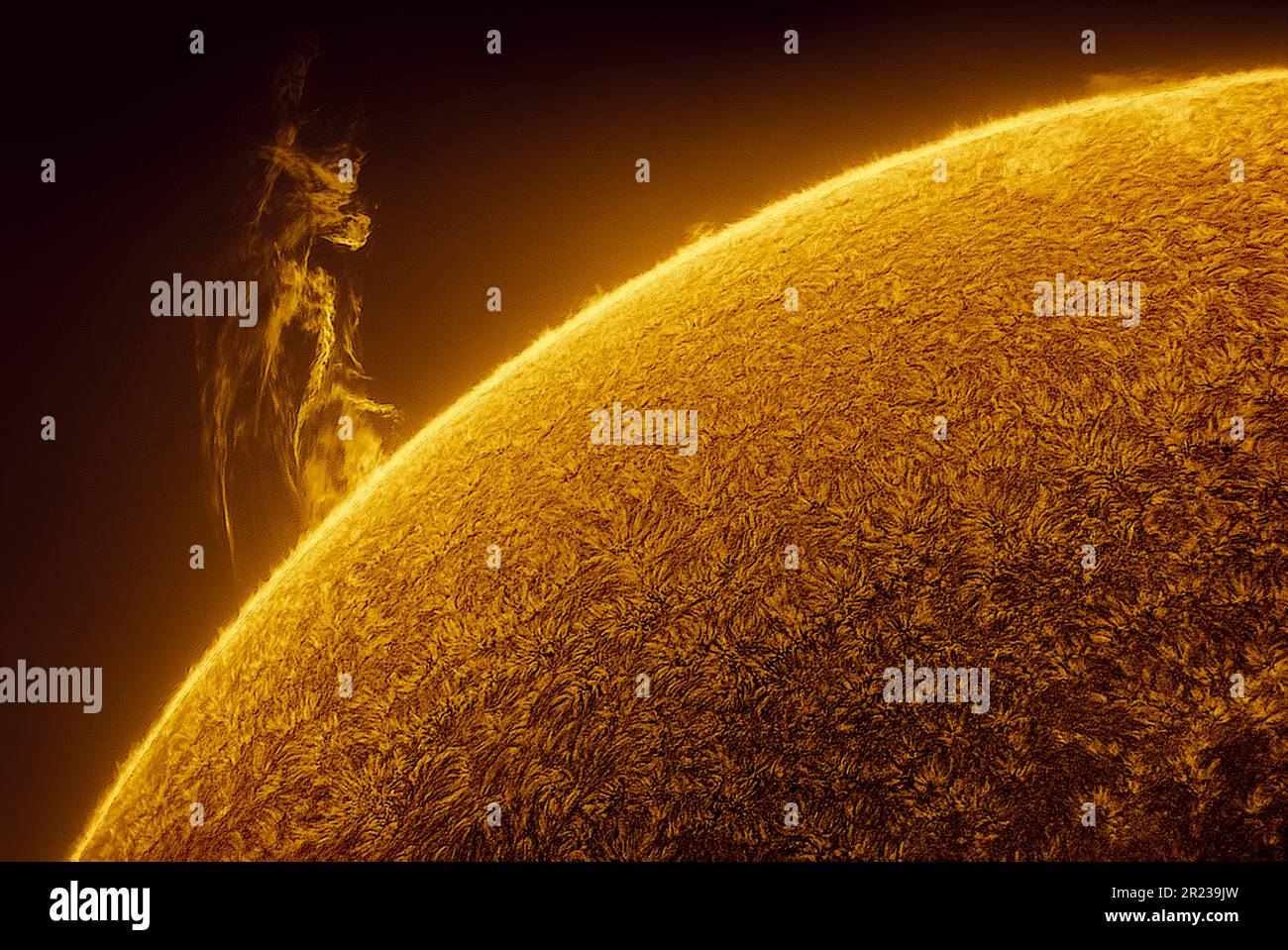 Large solar prominence releasing coronal mass ejection Stock Photo - Alamy