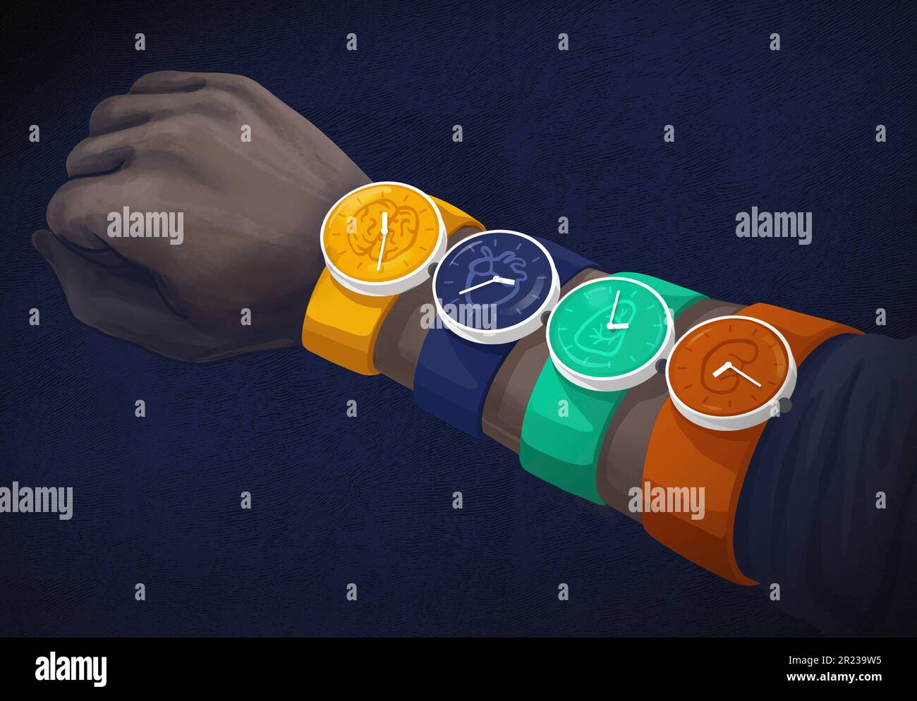 Bio watches, conceptual illustration Stock Photo - Alamy