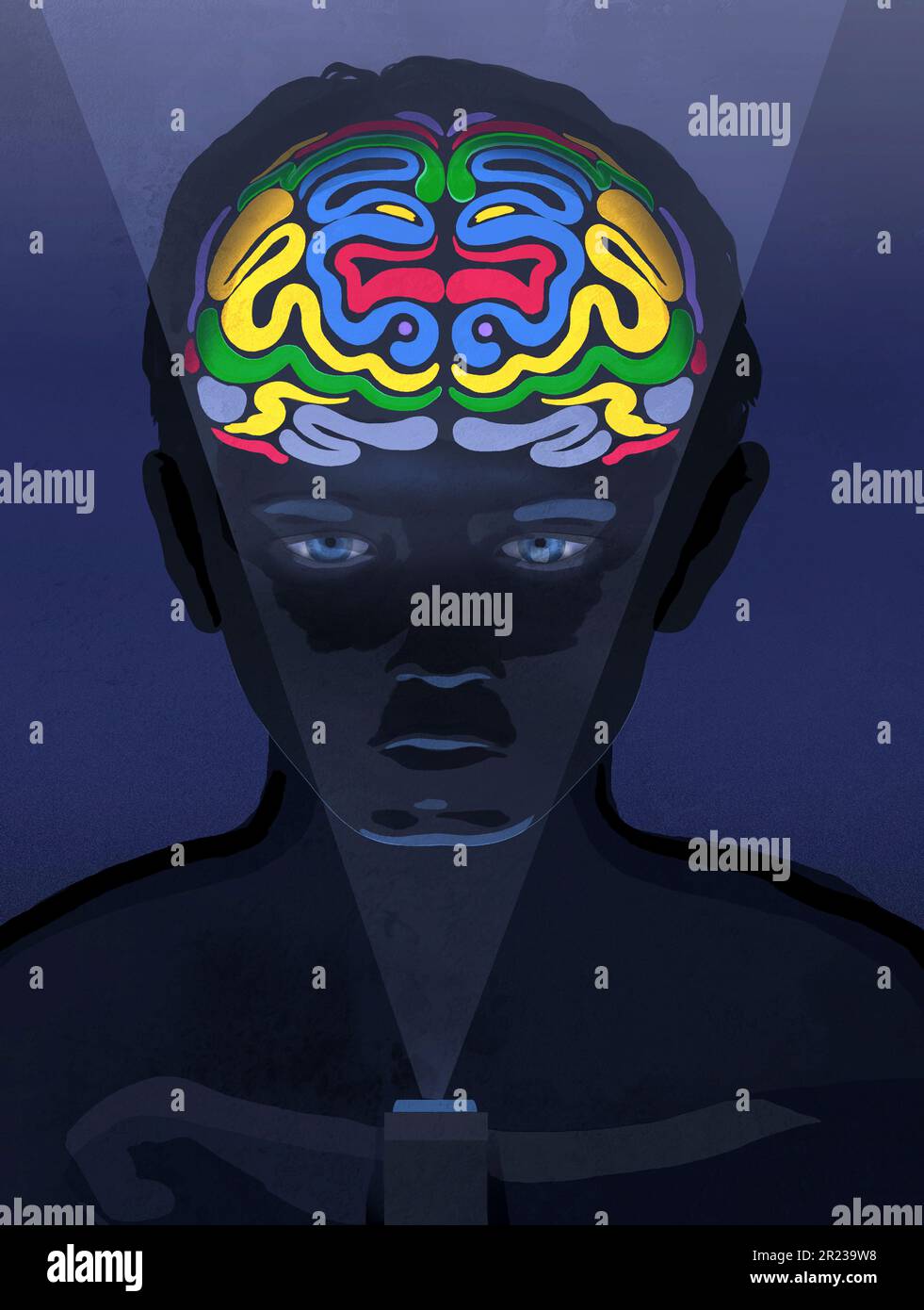 Brain monitor, conceptual illustration Stock Photo - Alamy
