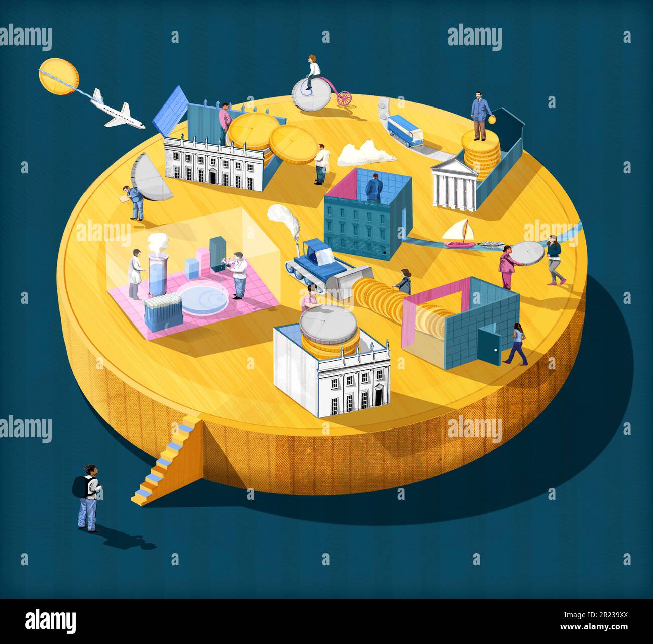 Coin economy, conceptual illustration Stock Photo - Alamy
