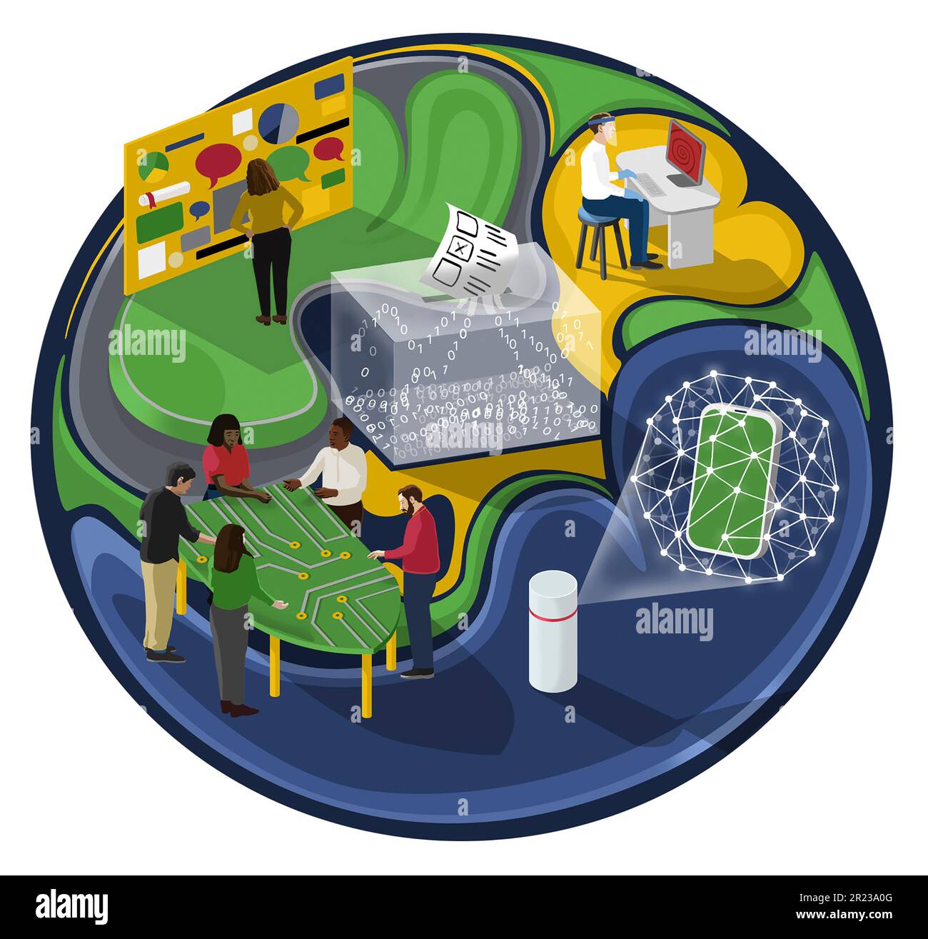 Cyber security and elections, conceptual illustration Stock Photo - Alamy