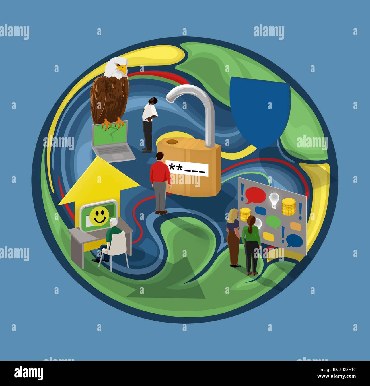 Cyber security circle, conceptual illustration Stock Photo - Alamy