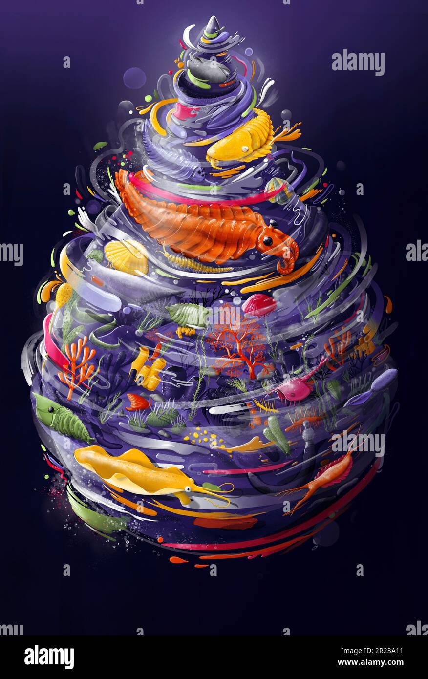 Cambrian explosion, conceptual illustration Stock Photo - Alamy